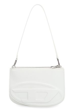 Diesel Womens Leather Shoulder Bag 1dr Twin White Cow Hide Handbags Hand
