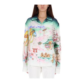 Casablanca Seidenmischungs-Resort-Hemd - - Blouses & Shirts - Damen - Mehrfarbig - S