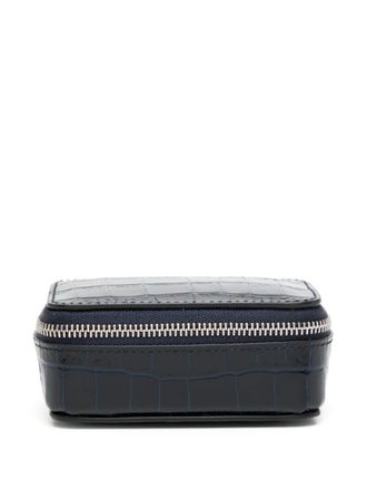 Smythson Lederbox mit Kroko-Wirkung - Schwarz
