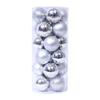 Generic Weihnachtsbaumkugeln aus Kunststoff 24-teiliges Weihnachtskugeln-Set Durchmesser 3cm Goldfarben Dekoration für Weihnachten Party Hochzeit Weihnachtsba