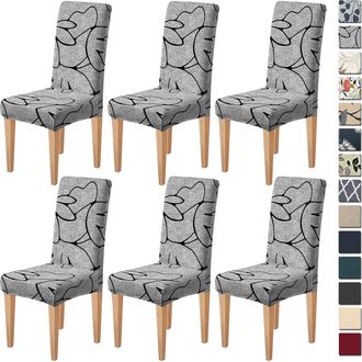 Dioxide Stuhlhussen Moderne Sitzbez&uuml;ge mit Druckmuster, Elegante Sitzbezug mit Muster Universal Hussen F&uuml;r St&uuml;hle, Chair Cover Pflegeleichte f&uuml;r Bankett,Resta