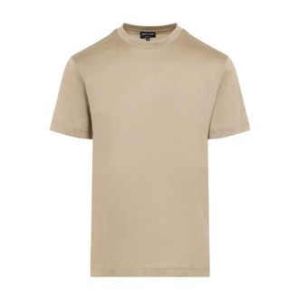 Giorgio Armani T-shirt Sabbia en soie - Homme - Tops - Beige - Taille: XL