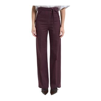 Patrizia Pepe Femme, Pantalons, Rouge, Taille: 36 FR Pantalon fluide &agrave; carreaux