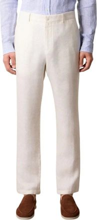 Brooks Brothers Homme, Pantalons, Blanc, Taille: W40 Pantalon en lin
