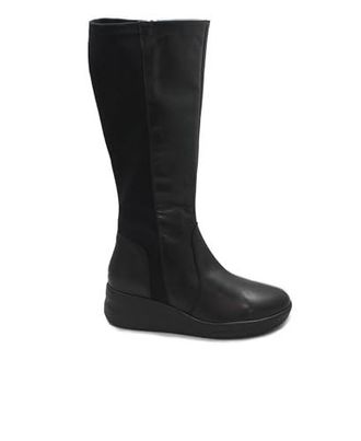 Melluso R25647 254547 noir botte femme cuir fermeture &agrave; glissi&egrave;re compens&eacute;e &eacute;lastique, Noir, 38 EU