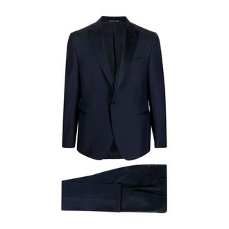 Canali Einreihiger Dinner-Anzug aus Wolle - - Suits - Herren - Blau - XL