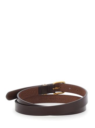 Saint Laurent Cassandre Belt - Brown