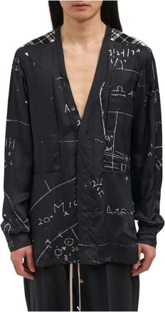 Rick Owens Homme, Chemises, Noir, Taille: L Larry Fogpocket Shirt