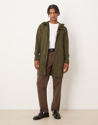 Brave Soul Parka l&eacute;g&egrave;re &agrave; capuche - Kaki-Vert