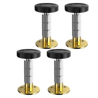 Generic 2er- oder 4er-Set M&ouml;belf&uuml;&szlig;e 78-105 mm, Ersatzf&uuml;&szlig;e aus Metall for Sofas, mit Rutschfester Unterlage for Schreibtisch/Bett/Sofa/Tisch/Schr&auml;nke(Black gol