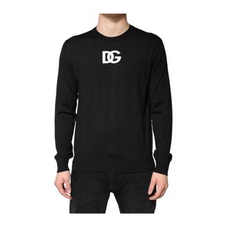 Dolce & Gabbana Wollpullover mit Rundhalsausschnitt - - Knitwear - Herren - Schwarzk - L