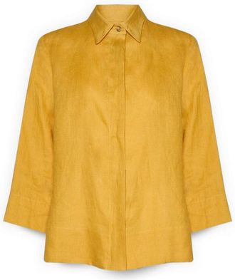Elena Miro Femme, Blouses et Chemises, Jaune, Taille: 52 FR Boxy Linen Shirt