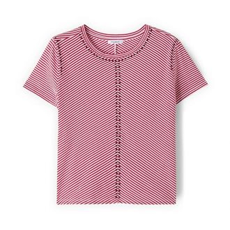 Motivi Gestreiftes T-Shirt mit Mikro-Nieten - - Tops - Damen - Rot - S
