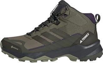 adidas Femme Terrex Skychaser AX5 Mid Gore-TEX Hiking Shoes, Olive strata/Night Cargo/Aurora Plum, 38 2/3 EU