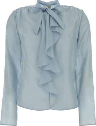 Jacob Cohen Femme, Blouses et Chemises, Bleu, Taille: 34 FR Blusa Volant Davanti