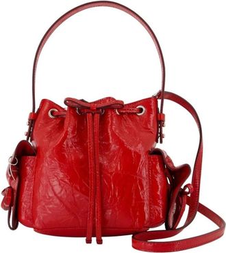 Acne Studios Femme, Sacs, Rouge, Taille: ONE Size Leather Bucket Bag