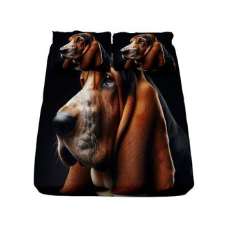 Generic Drap Housse en Microfibre Doux (Single 90x190x30cm) Mod&egrave;Le Animal de Basset Hound Drap de Fond Hypoallerg&eacute;nique Respirant avec Ourlet &eacute;lastique Fort+ 