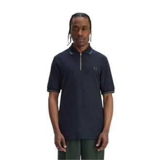 Fred Perry Poloshirt f&uuml;r Herren, Rei&szlig;verschluss (Marine)