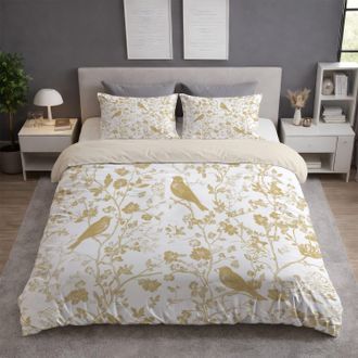 Generic Bettw&auml;sche 135 x 200 cm 2teilig Gelb - Bettbezug 135 x 200 cm 2er Set mit Kissenbez&uuml;ge 80x80 cm Atmungsaktiv Leicht Anti-Pilling bettw&auml;sche mit Rei&szlig;ve