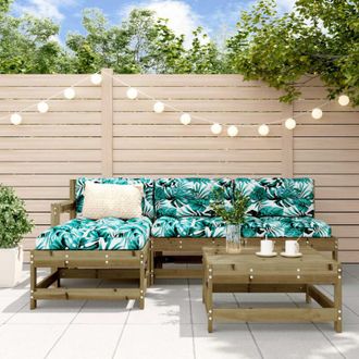 vidaXL Salon de jardin 5 pcs bois de pin impr&eacute;gn&eacute;