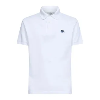 Etro Baumwoll-Piqu&eacute;-Poloshirt mit Pegaso-Stickerei - - Tops - Herren - Wei&szlig; - M