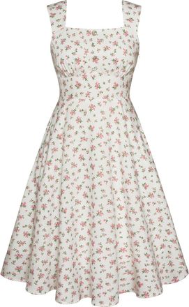 Belle Poque Damen Kleid Quadratischer Ausschnitt &auml;rmellose A-Linie Midi Partykleid Sommer l&auml;ssig flie&szlig;end Swing Sonnenkleid