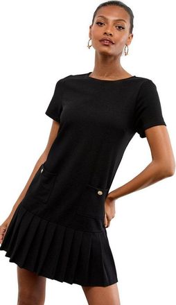 Lipsy Plisseekleid Lipsy Mini-Etuikleid mit Knopfdetails, Regular (1-tlg)