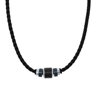 Tom Tailor Tom Tailor Kette mit Anh&auml;nger f&uuml;r Herren, Edelstahl und Leder, 47+5 cm, Bicolor, Geschenkidee, Halsschmuck, Herrenschmuck, 2100684