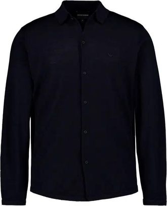 Emporio Armani Herren Cardigan blau Schurwolle unifarben