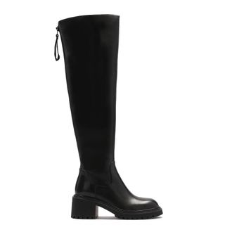 Kazar Schwarze Lederstiefel mit einem Schaft unter dem Knie - - Shoes - Damen - Schwarzk - 39 EU