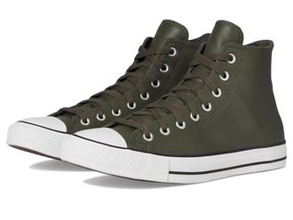 Converse Chuck Taylor All Star Baskets Montantes en Cuir Unisexe pour Adulte, Vert caverne/Whisky fonc&eacute;/Blanc, 13.5 Women/11.5 Men