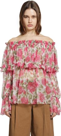 Chlo&eacute; Off-The-Shoulder Silk Top