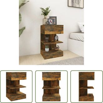 vidaXL Nachtschrank R&auml;uchereiche - Nachttisch R&auml;uchereiche 40x35x65 cm Holzwerkstoff