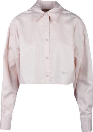 Chiara Ferragni Femme, Blouses et Chemises, Rose, Taille: 38 FR Chemise Cropped en Lam&eacute;