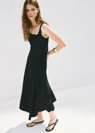 Mango Robe d&eacute;vor&eacute;e effet froiss&eacute; noir - Femme - XS - MANGO