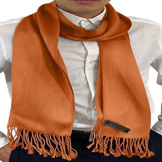 CJ Apparel &Eacute;charpe n&eacute;palaise pour homme - Couleur unie - Pour le visage et le cou - Fabriqu&eacute;e &agrave; la main au N&eacute;pal, orange br&ucirc;l&eacute;, taille unique