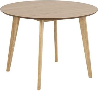 AC Design Furniture Roxanne Runder Esstisch für 4 Personen in Eichenoptik, Ø: 105 x H: 76 cm, Küchentisch mit Eichenfurnier und Beinen in Eichenoptik Gebeizt, Moderner Re