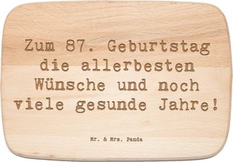 Mr. & Mrs. Panda Fr&uuml;hst&uuml;cksbrett Spruch 87. Geburtstag - Geschenk, 87 Jahre alt, Feier im hohen Alter, Geburtstagsgeschenk, Holzbrett, Beste W&uuml;nsche