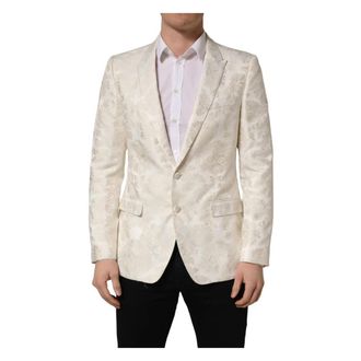Dolce & Gabbana Floral Single-Breasted Jacket - - Suits - Herren - Beige - L