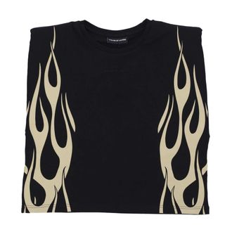 Vision Of Super Flames Tank Top Schwarz/Wei&szlig; - - Tops - Damen - Schwarzk - M