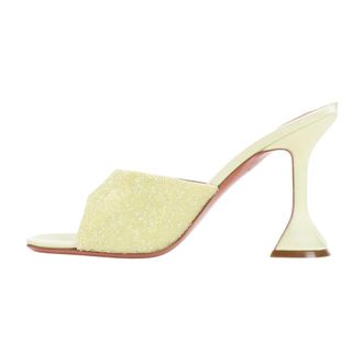 Amina Muaddi Kristall Satin Sandalen Gelb & Orange - - Shoes - Damen - Gelb - 36 1/2 EU
