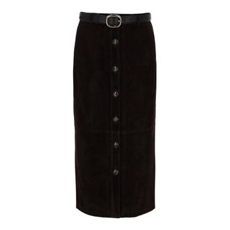 Self Portrait Wildleder-Midirock - - Skirts - Damen - Braun - S