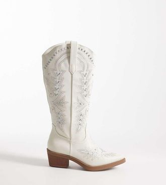 Glamorous Santiags brod&eacute;es - Cr&egrave;me-Blanc