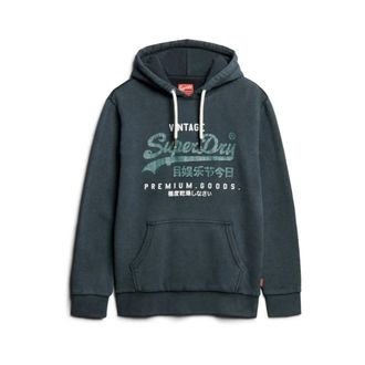 Superdry Vintage Logo Hoodie aus Schwarz Baumwolle - - Sweatshirts & Hoodies - Herren - Schwarzk - XL