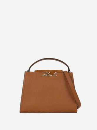 Karl Lagerfeld Handtasche Karl Lagerfeld Sac poigne suprieure K/Signature Tan Fonc