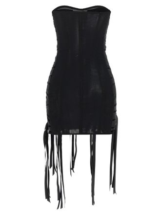 The Attico Tulle and Velvet Band Dress - Black
