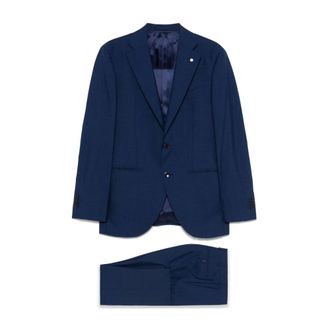 Luigi Bianchi Mantova Einknopf Sakko - - Suits - Herren - Blau - XL