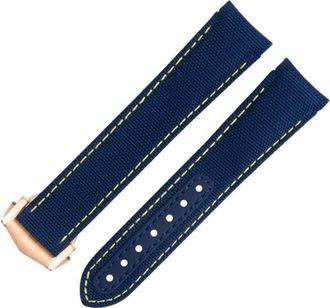 Generic F&uuml;r AT150 300 Planet Ocean Uhrenarmband mit gebogenem Ende, 20 mm, gelbe Linie, hochdichtes Nylon-Uhrenarmband
