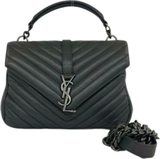 Saint Laurent Sac bandouli&egrave;re en cuir Pre-owned - Femme - Pre-owned - Gris - Taille: ONE Size