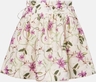 Agua Bendita Short en lin à fleurs